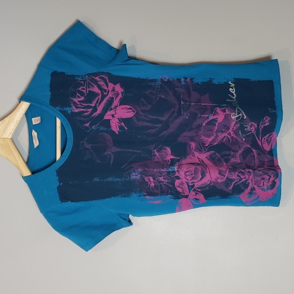 Ted Baker | Tops | Tedbaker Tee Graphic Floral Blue Designer Coquette ...